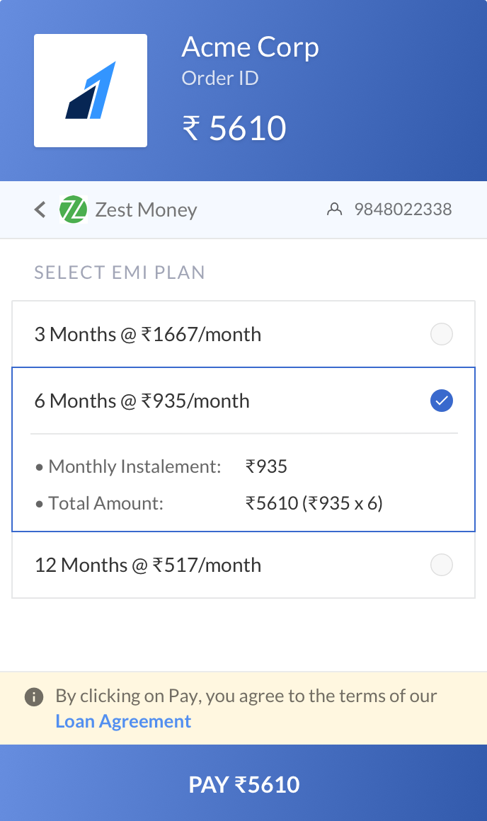 Enable Cardless EMIs with Razorpay Payment Gateway