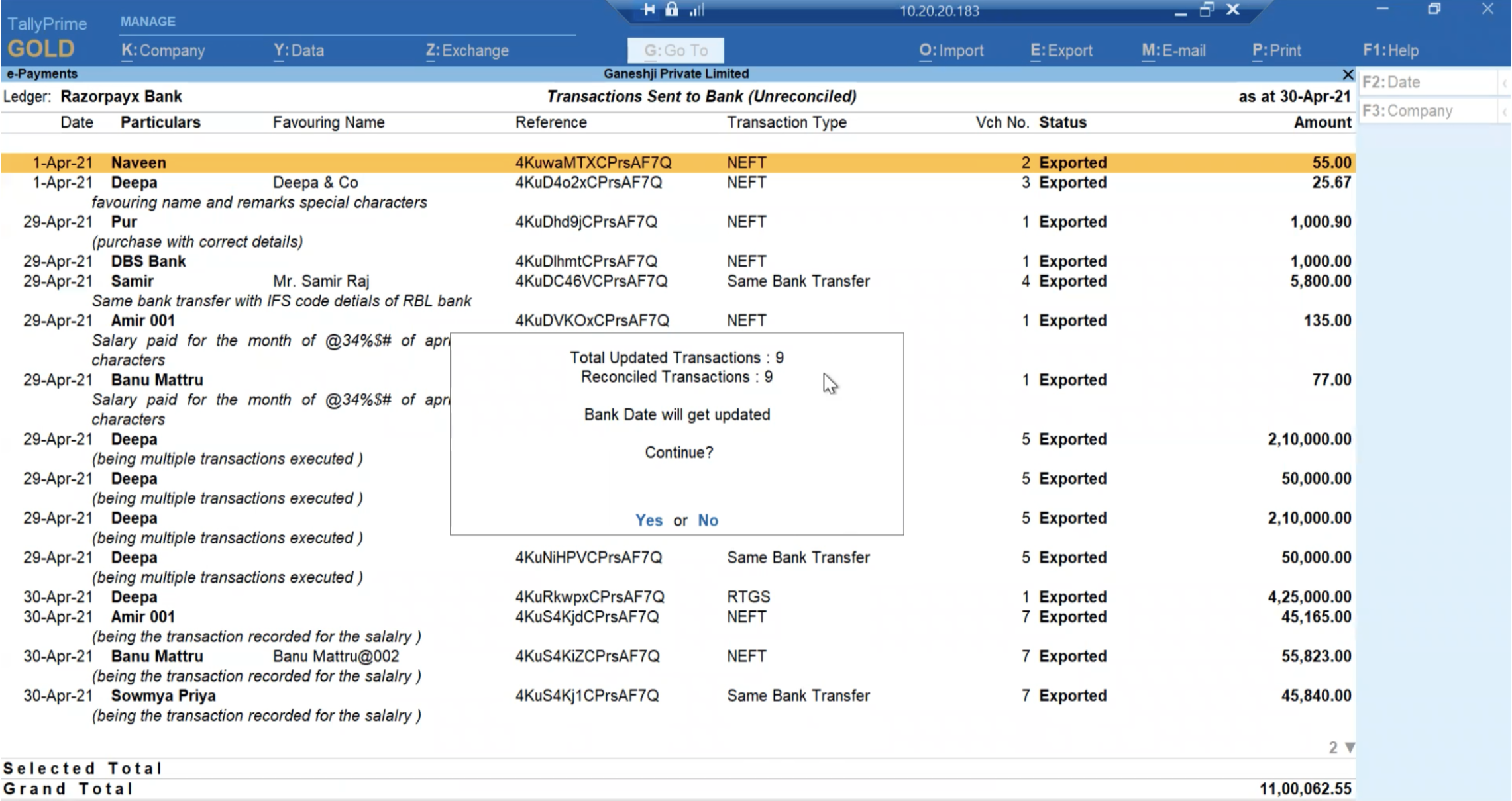 Reconcile Payouts | Razorpay Docs