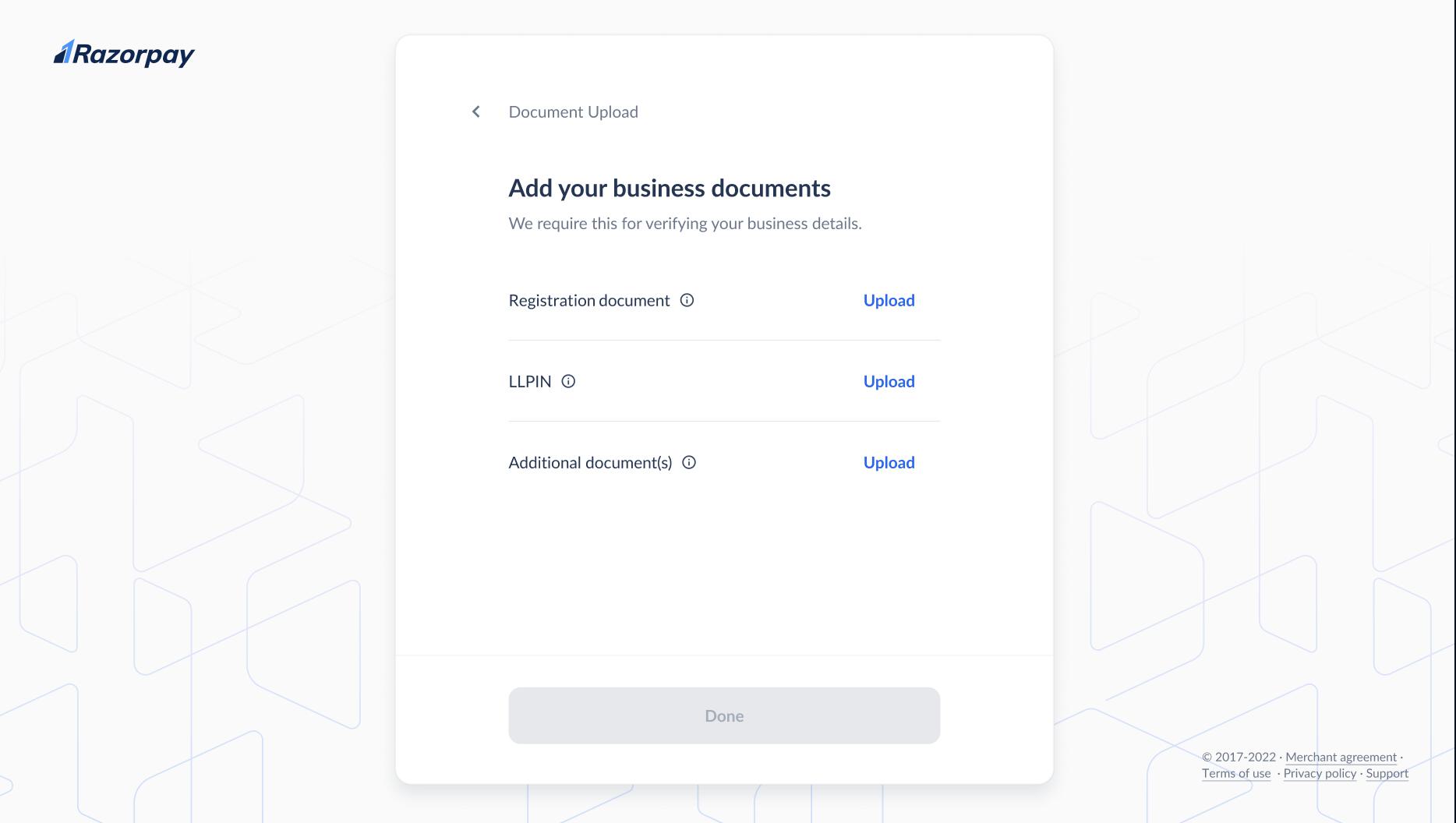 Submit KYC Details Razorpay Docs