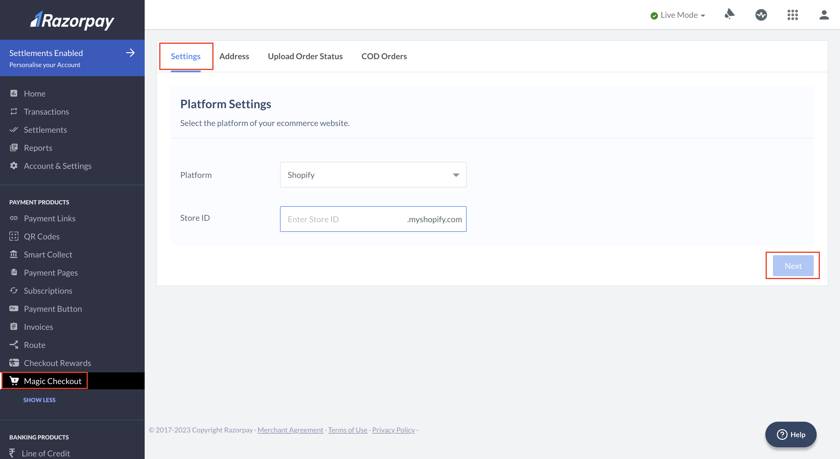 Integrate Razorpay Magic Checkout With Shopify Website | Razorpay Docs