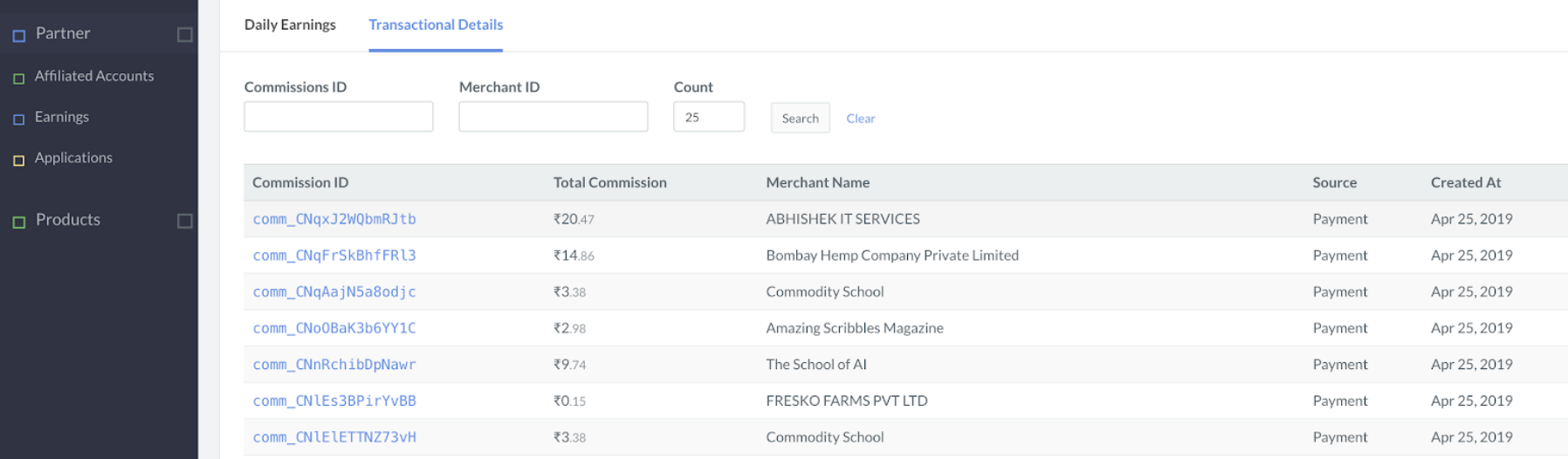 Commission Reports and Auto-generated Invoices | Razorpay Docs