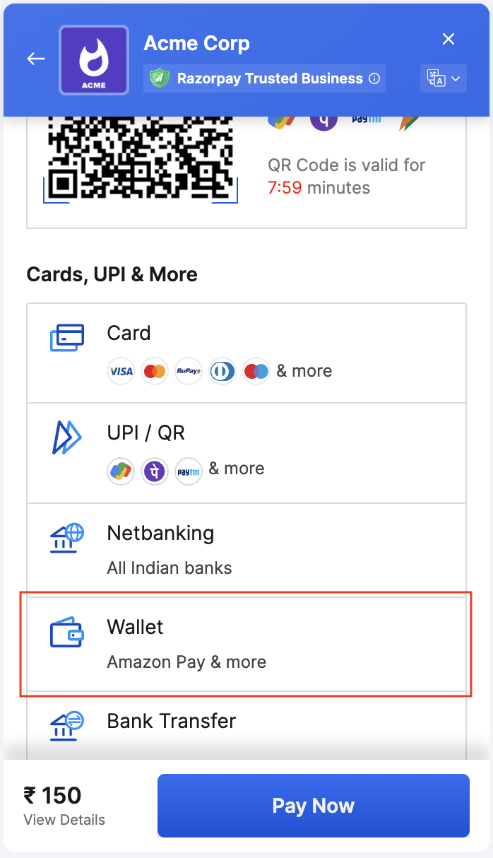Bajaj Pay - Standard Checkout | Razorpay Docs