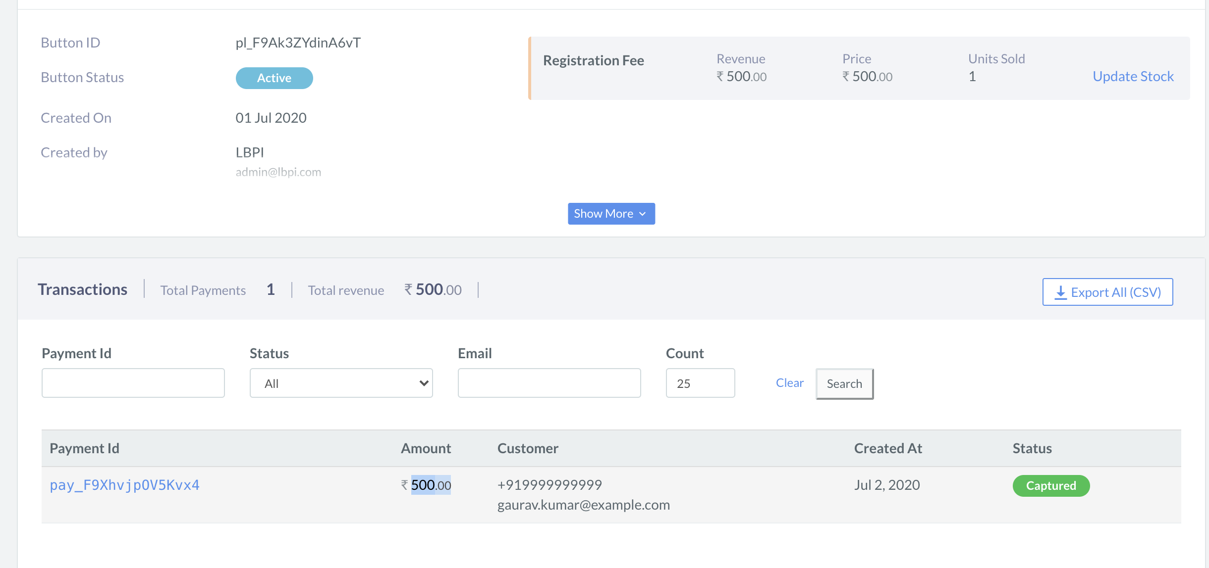 Custom Button | Razorpay Docs