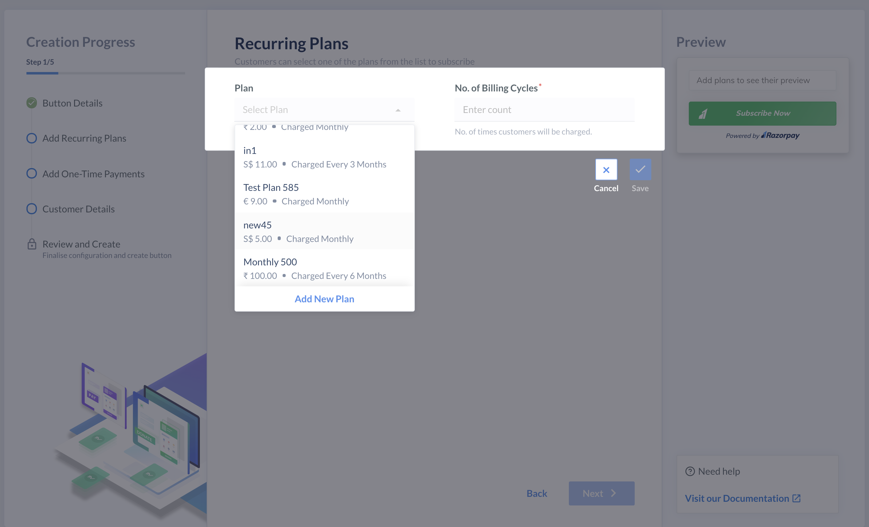 Create and Embed Subscription Button | Razorpay Docs