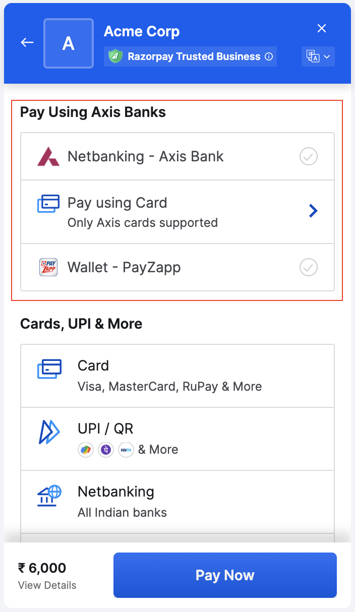 Sample Codes | Razorpay Docs