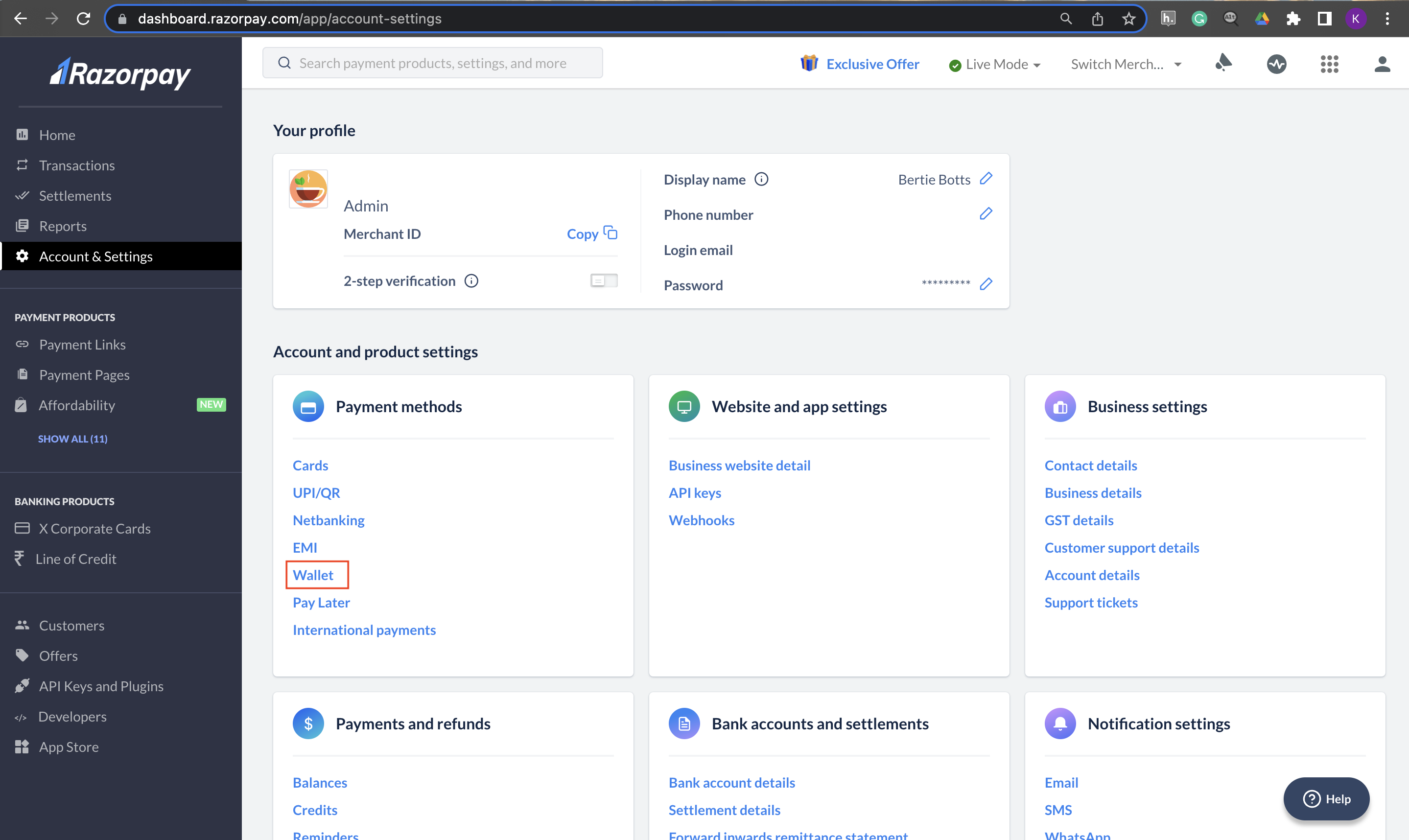 Bajaj Pay - Standard Checkout | Razorpay Docs