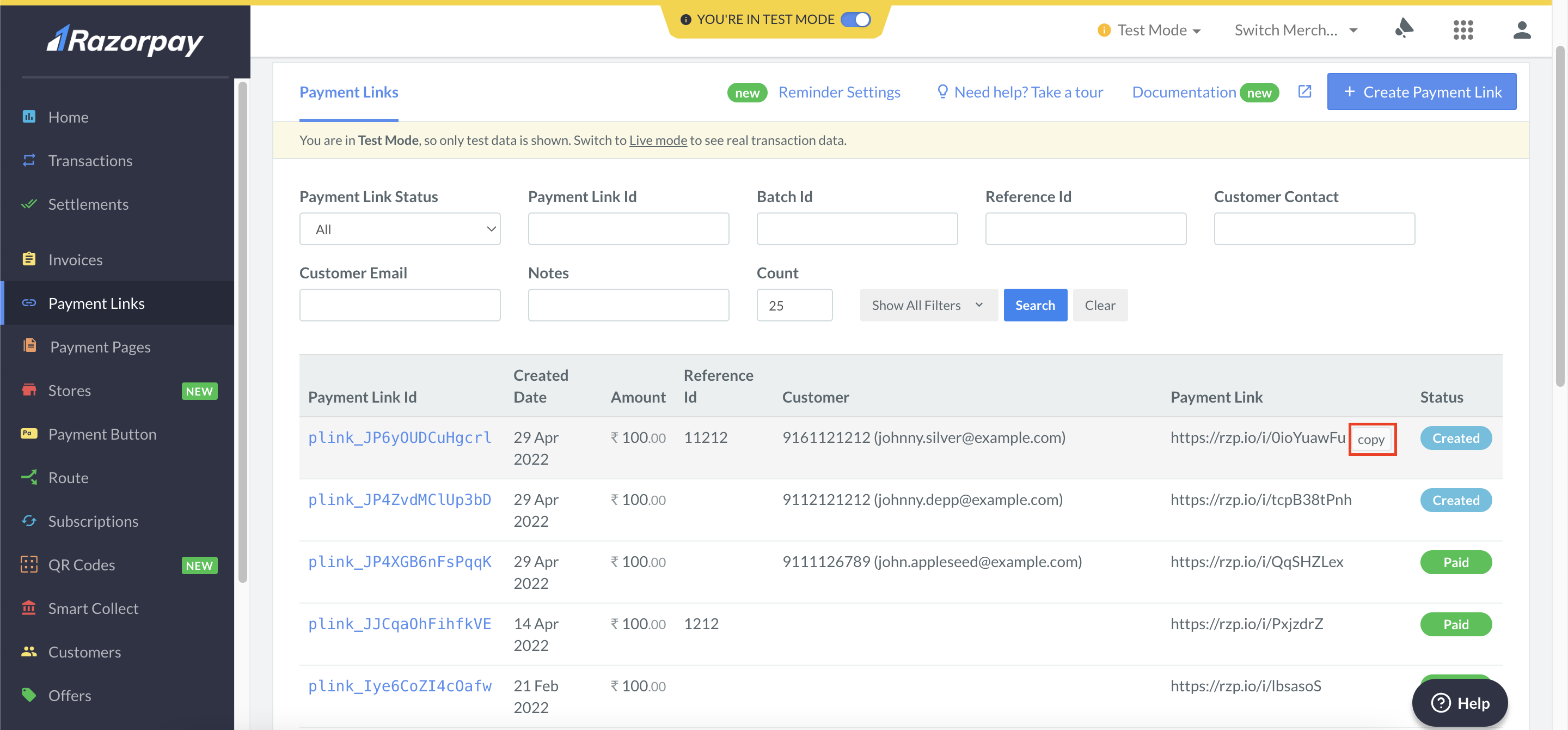 Create A Payment Link Razorpay Docs