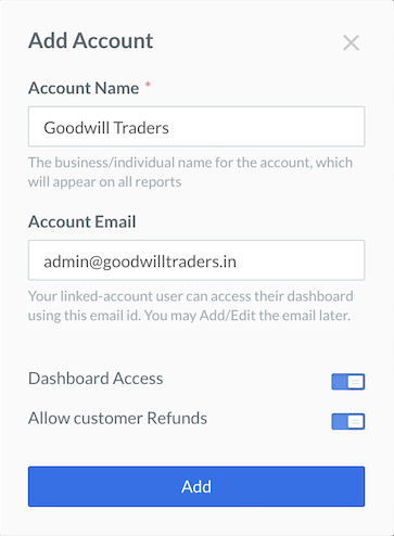 Linked Accounts | Razorpay Docs