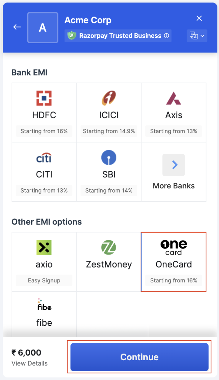 OneCard Credit Card EMI | OneCard Credit Card EMI