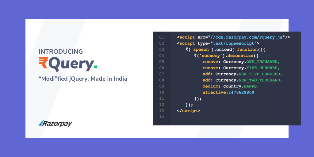 rQuery - All new exciting script · Razorpay