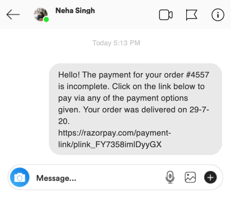 Accepting Social Media Payments Seamlessly -Razorpay Payment Links